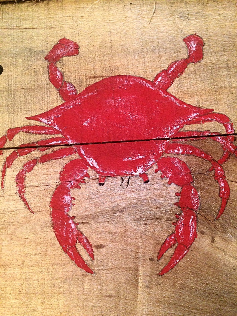 Crab Sign Beach Wall Decor Coastal Wall Decor Seashore - Etsy