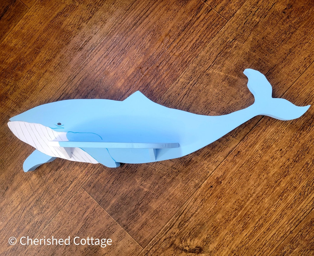 Whale Shelf, Decorative Whale Shelf, Blue Whale Decor, Blue Whale Shelf ...