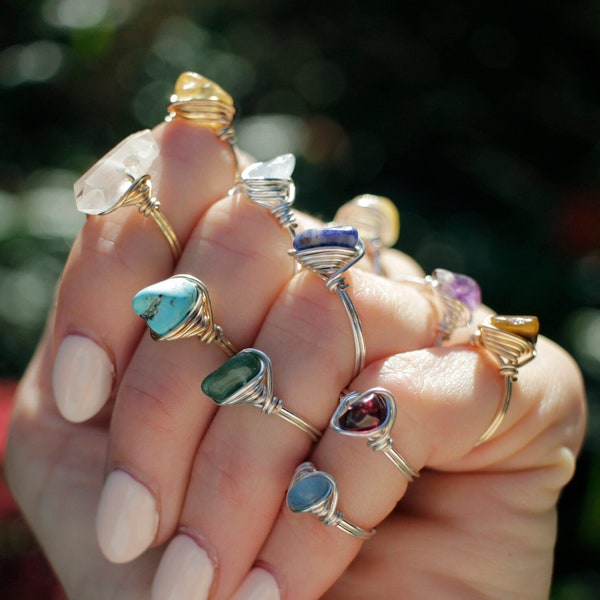 Crystal Rings - Etsy