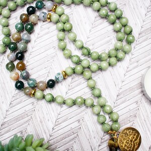 Jade Mala, Charm, Indian Agate, Green Mala, Mala Beads 108, Mala, Raw ...