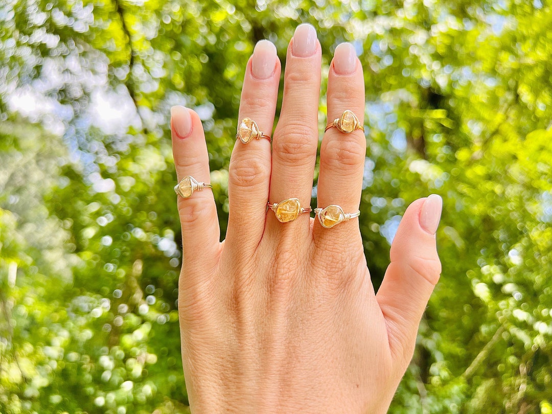 Citrine Rings, November Birthstone, Birthday Birthstone Jewelry Gift ...