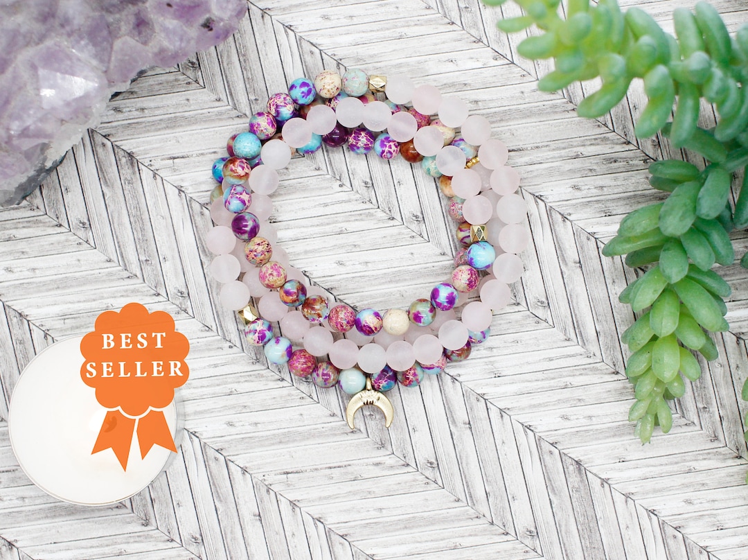 Wrap Mala - Rose Quartz - Mala Bead - Prayer Beads - 108 Mala Beads ...
