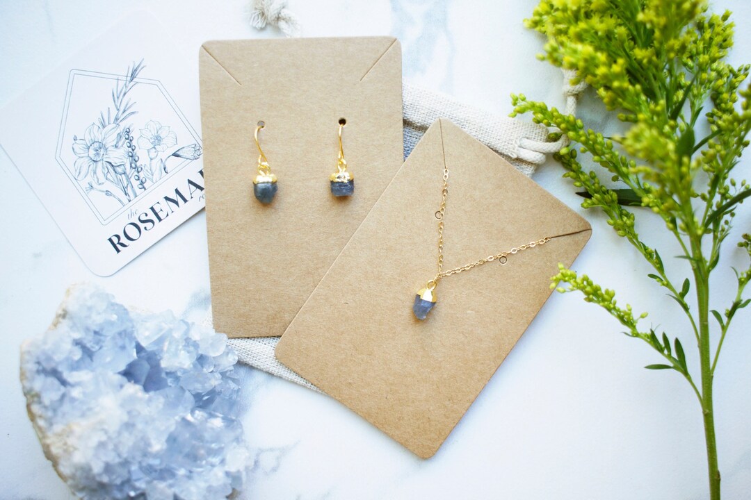 14k Gold Sapphire SET OF TWO Jewelry, September Birthstone, Sapphire ...