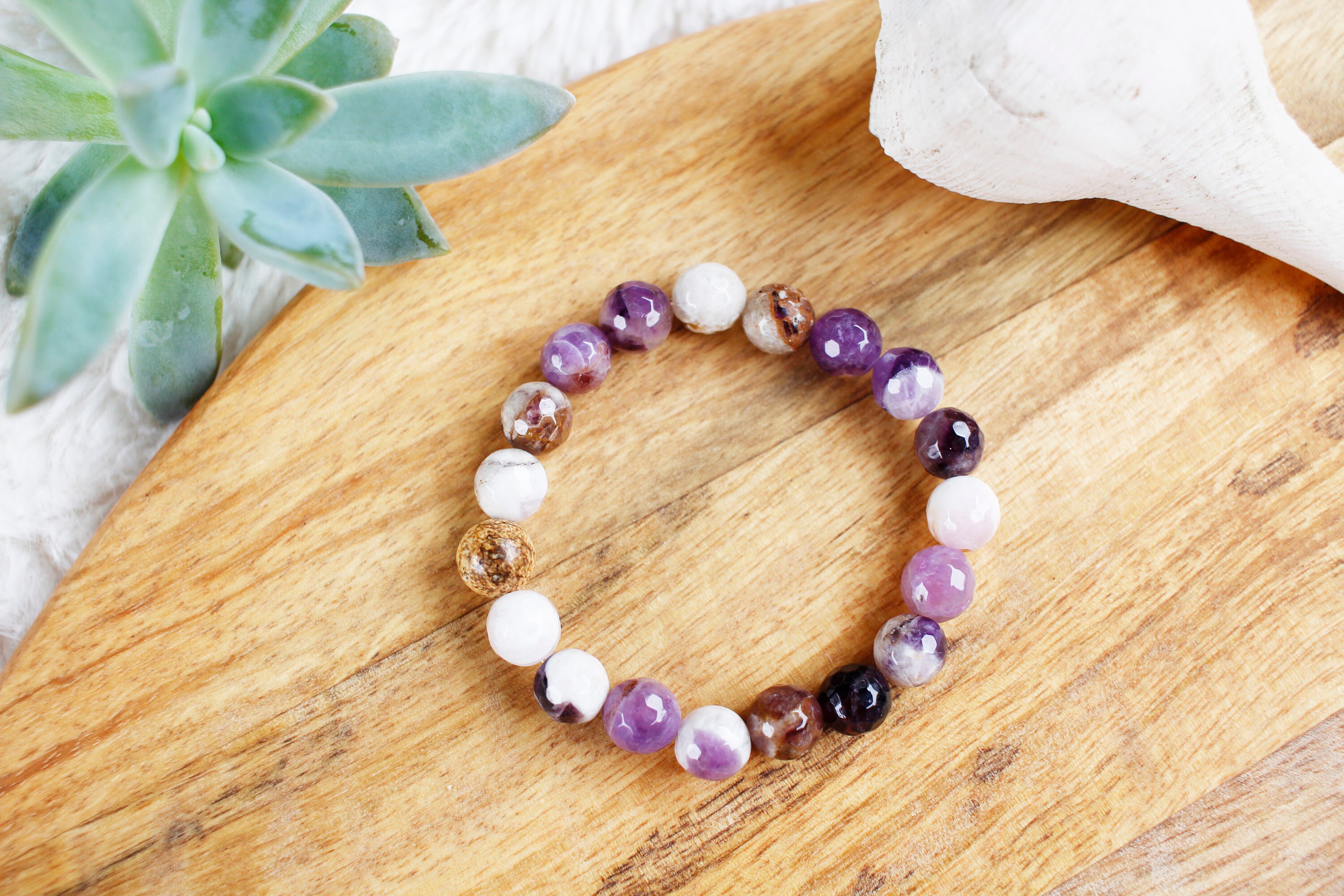Amethyst Bracelet, Calming Bracelet, Natural Gemstone Bracelet, Yoga ...