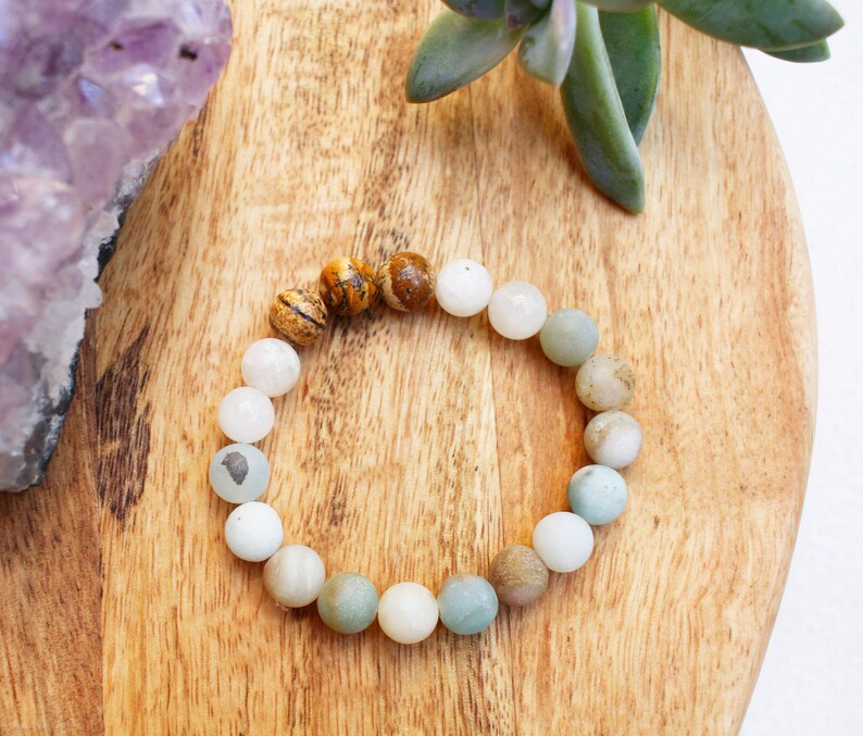 Jewelry Bracelets Beaded Bracelet Amazonite Jasper Moonstone Yoga ...