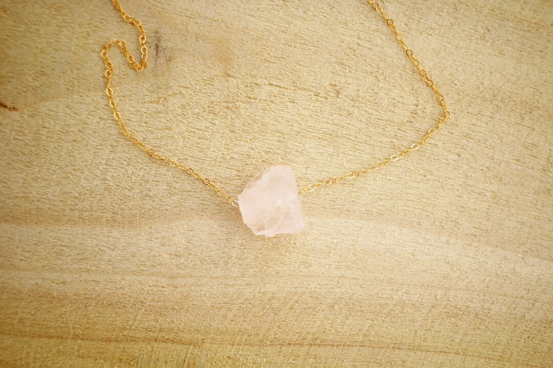 ROSE QUARTZ Birthstone Necklace Custom Personalized Jewelry Birthday ...