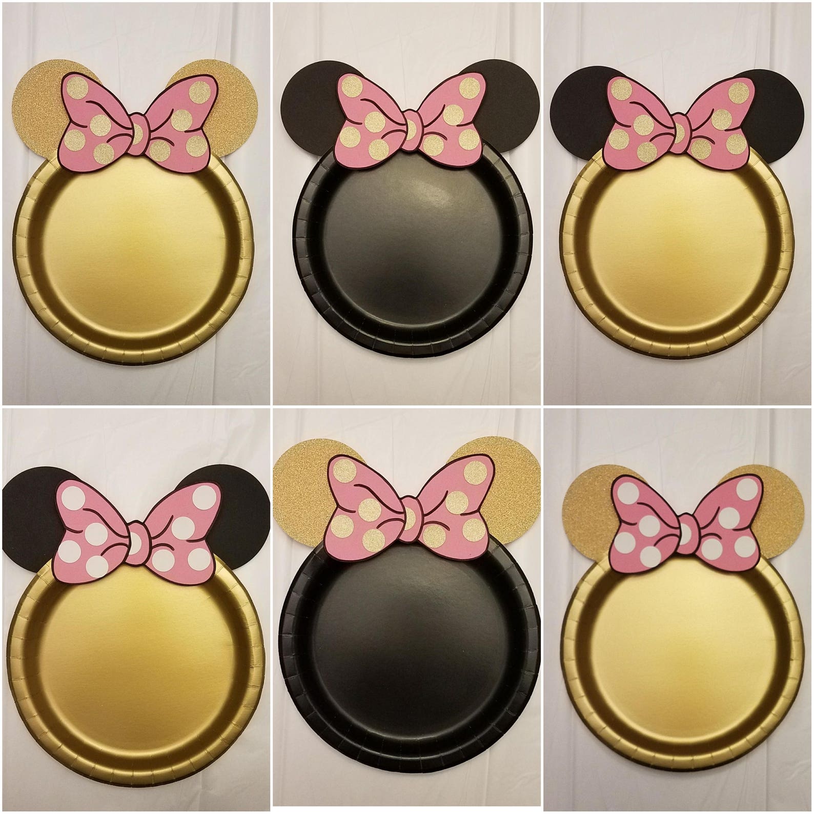 Gold and Pink Minnie Plates - Etsy