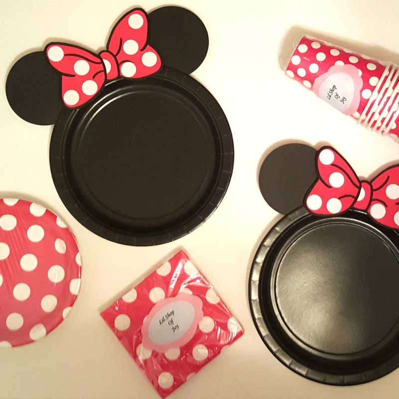 Minnie Mouse Plate Set - Etsy