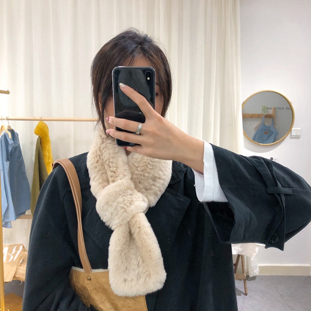 Warm Puffs Scarf Soft Puffy Poms Scarf Beige/black/pink - Etsy