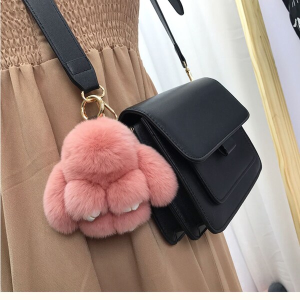 Fuzzy Bunny Keychain - Etsy