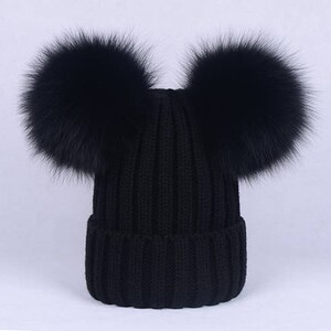 Double Pom Pom Hats Custom Children/adult Hats Knit Baby Pink Hat With ...