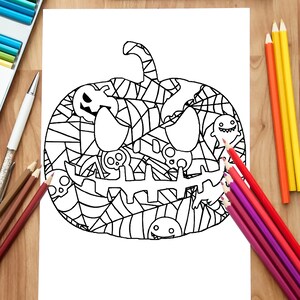 Printable Coloring Page Halloween Pumpkin / Digital Art / Halloween ...