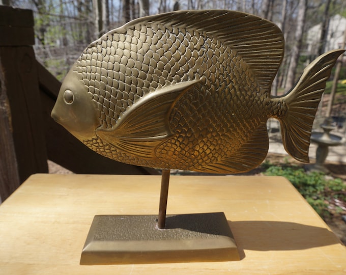 Vintage Brass Fish on Stand, Fish Decor, Nautical Decor - Etsy