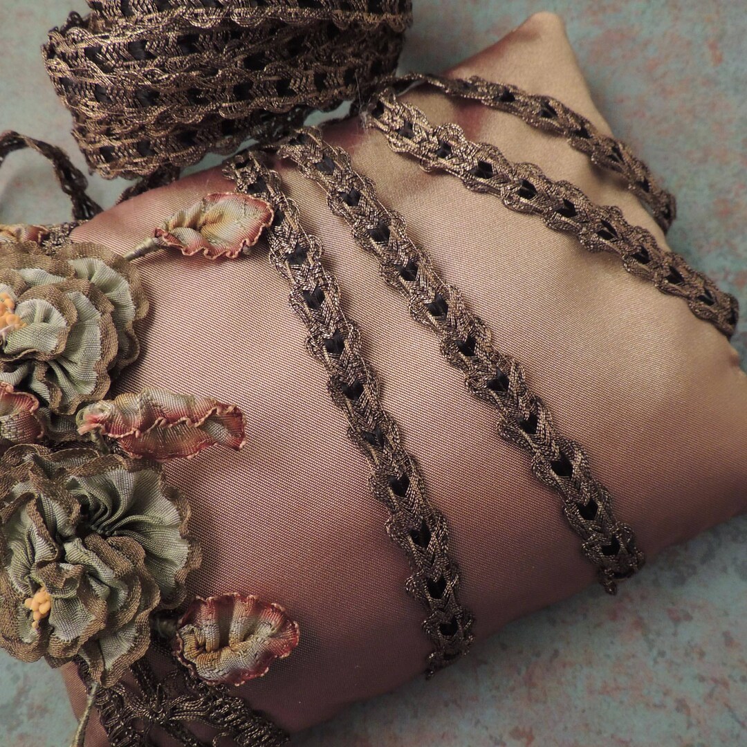 124 Gold French Boullion Metal Lace Trim, Vintage French Bullion Lace ...