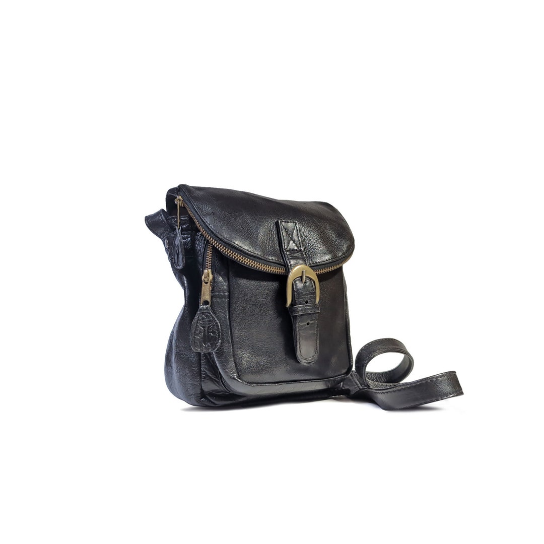 Vintage FRYE Crossbody Black Handcrafted Colombian Leather Day Bag - Etsy