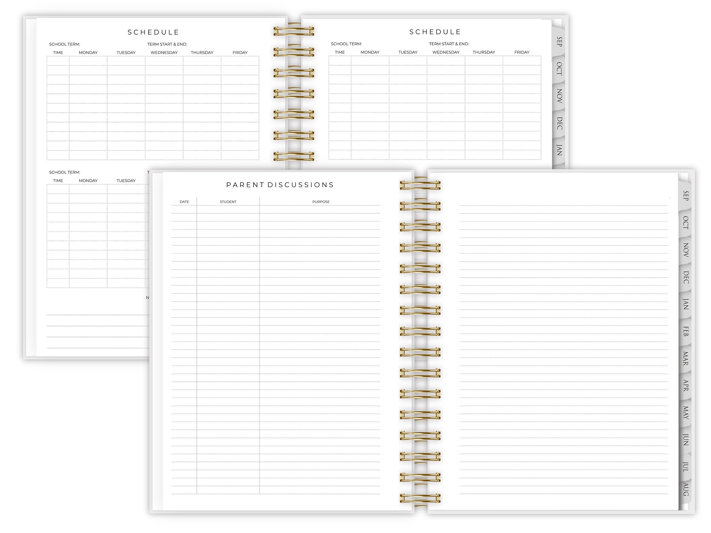 Teacher Calendar 2025-2026 | A4 Teacher Planner for Lesson Preparation ...