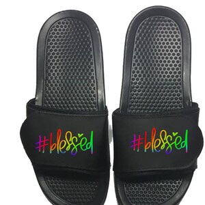 Slide Sandals #blessed, Sandals, Custom Slide Sandals #blessed, Blessed ...