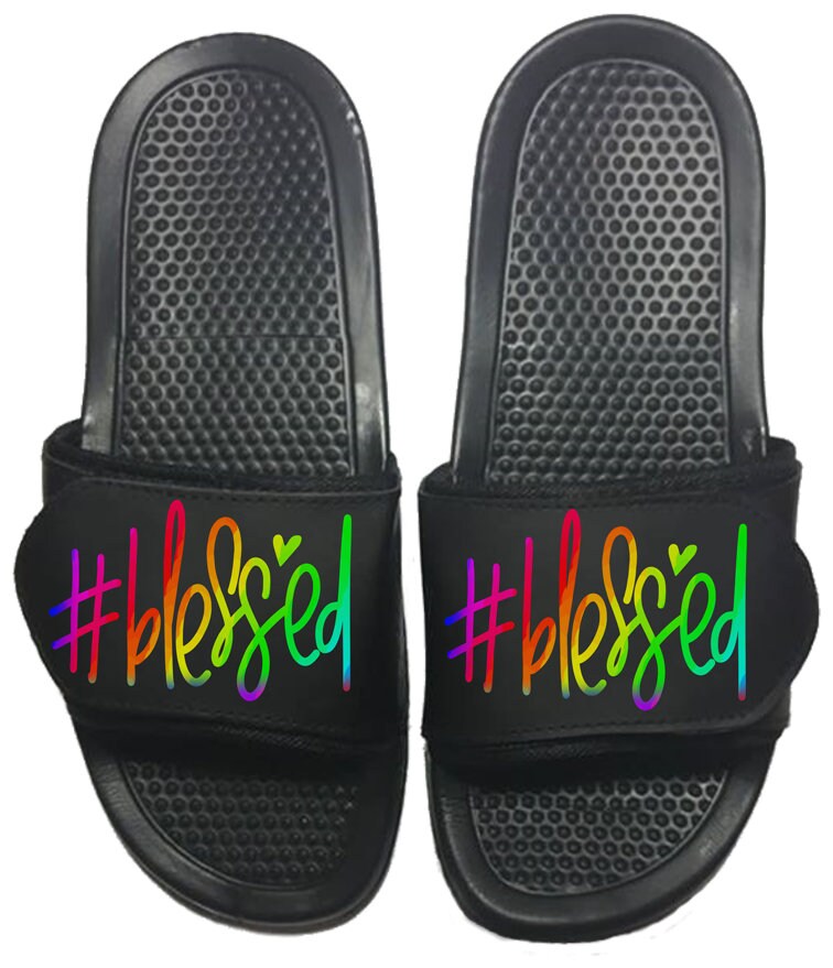 Slide Sandals #blessed, Sandals, Custom Slide Sandals #blessed, Blessed ...