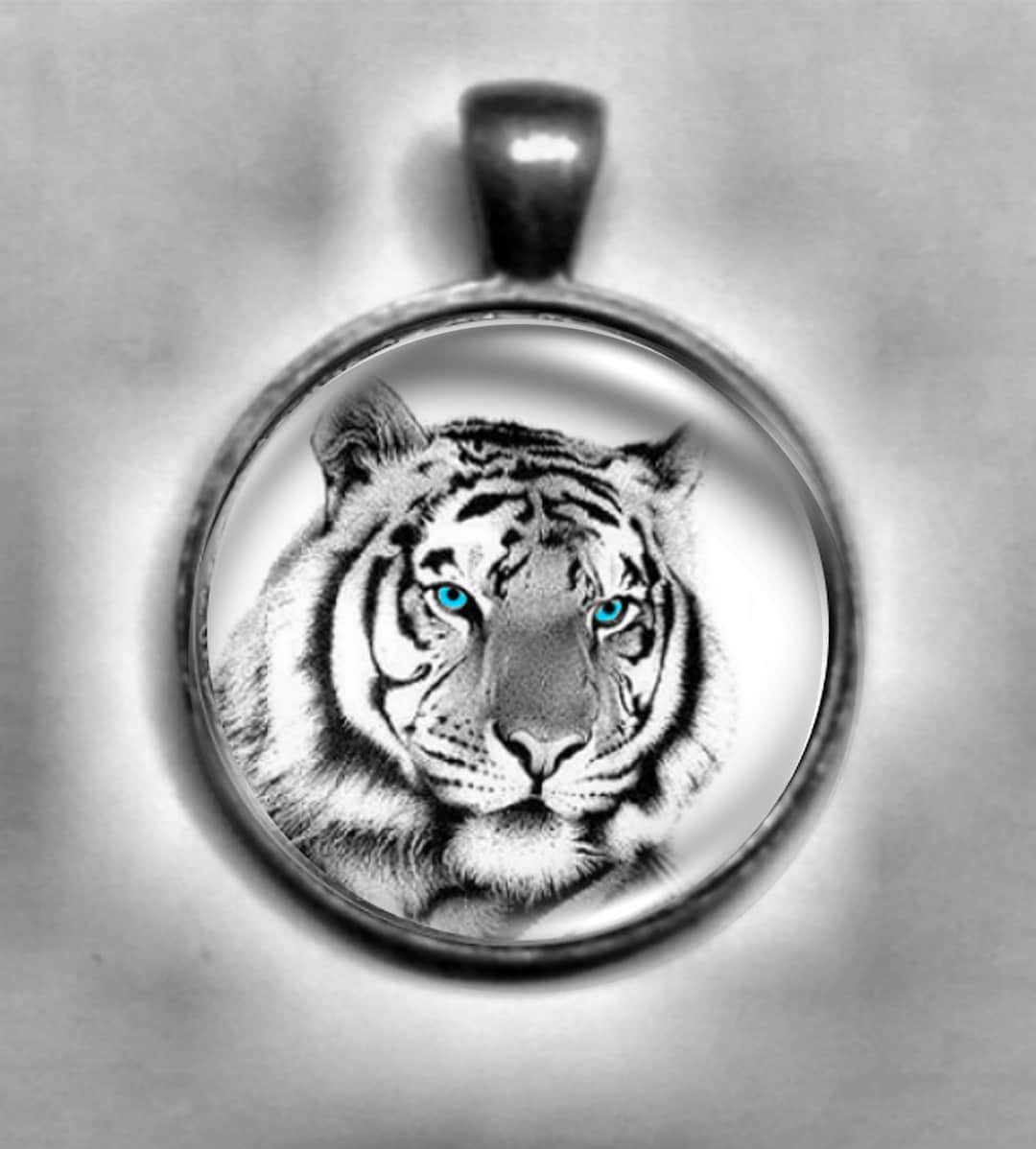 White Tiger Necklace, Tiger Pendant, Tiger Jewelry, Animal Pendant. - Etsy