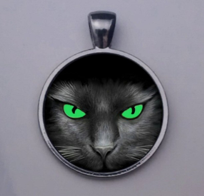 Cat Pendant Cat Necklace cat Jewelry Black Cat Cat Face - Etsy