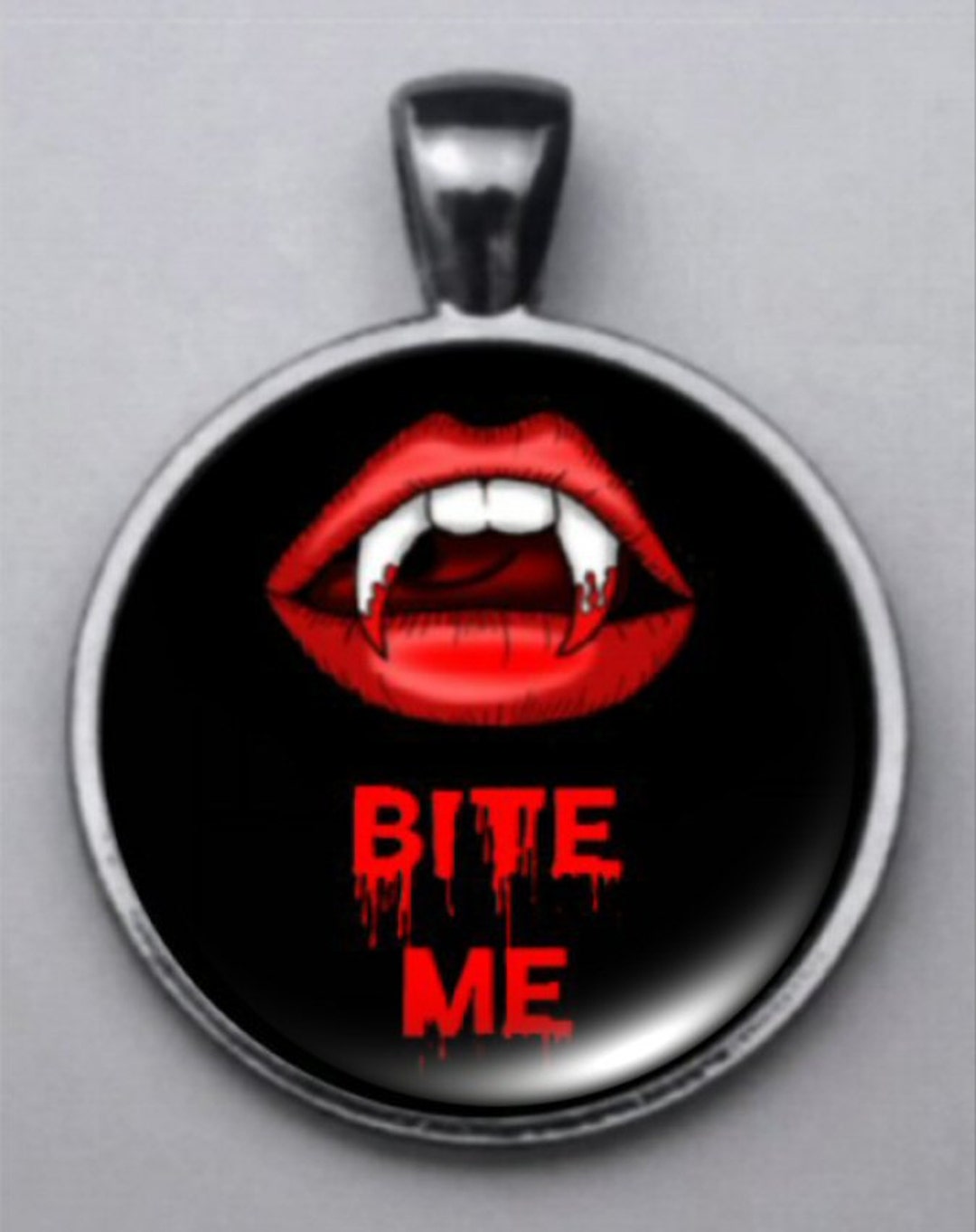 Vampire Pendant, Vampire Bite Me Pendant, Vampire Lips, Bite Me Jewelry ...