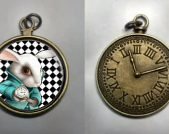 White Rabbit Pendant - Etsy