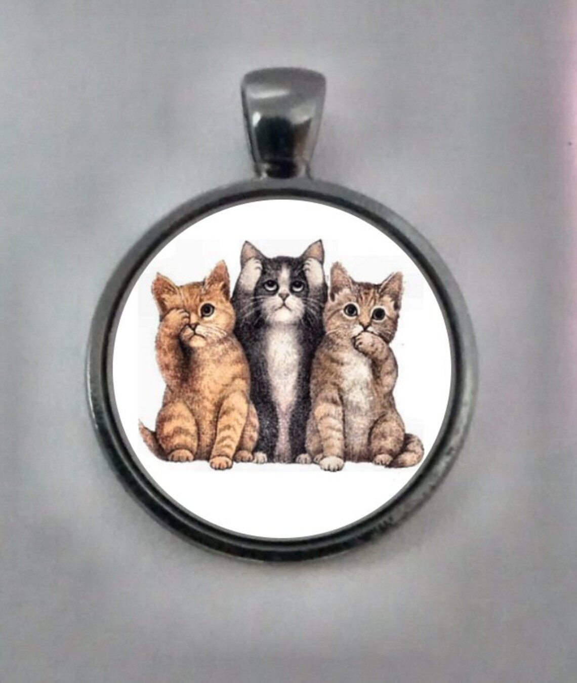 Cat Pendant See No Evil Speak No Evil Hear No Evil See | Etsy