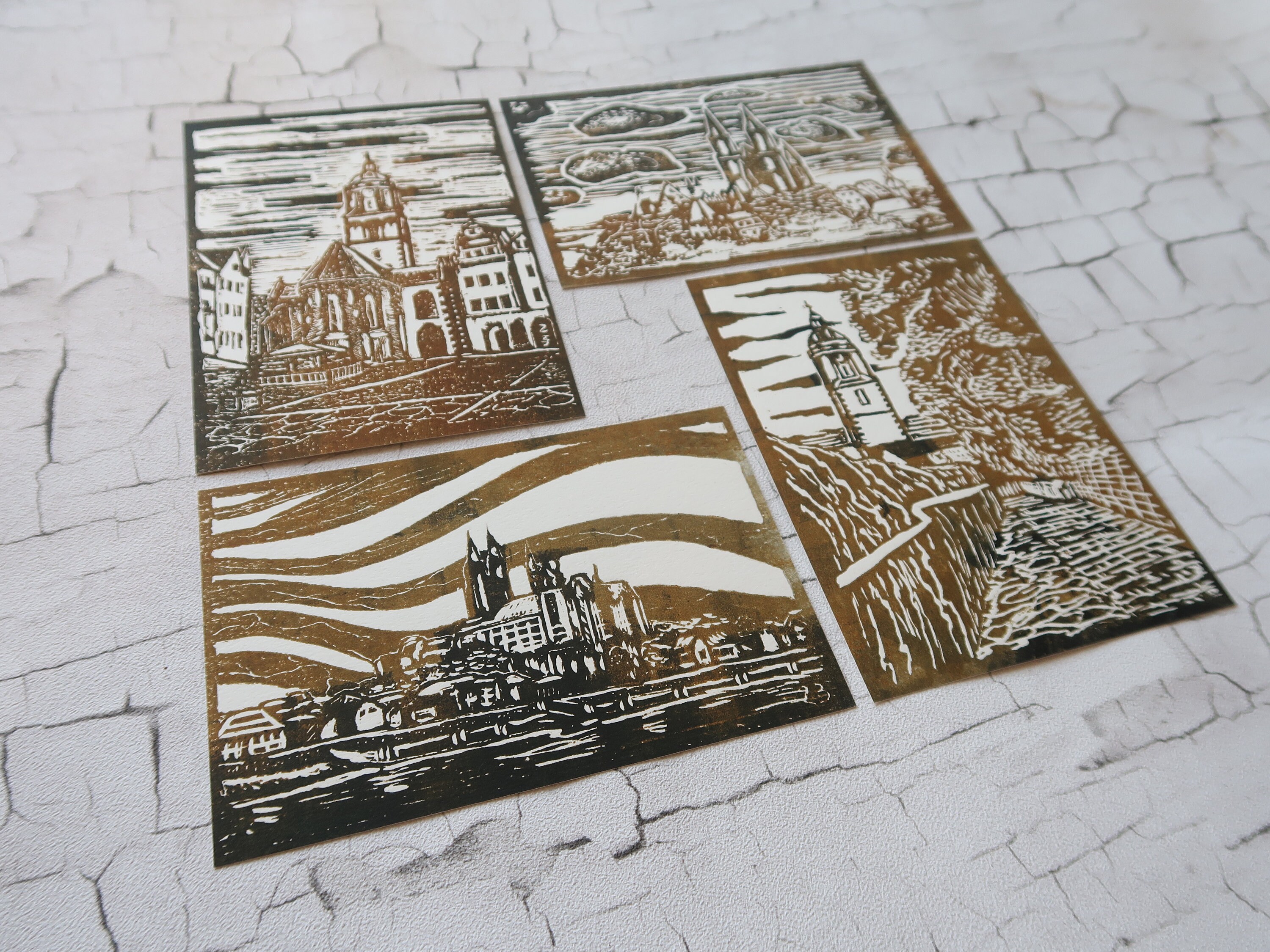 Meissen Linole Print 4 Pieces A6 Unikater Print Set 3 - Etsy UK