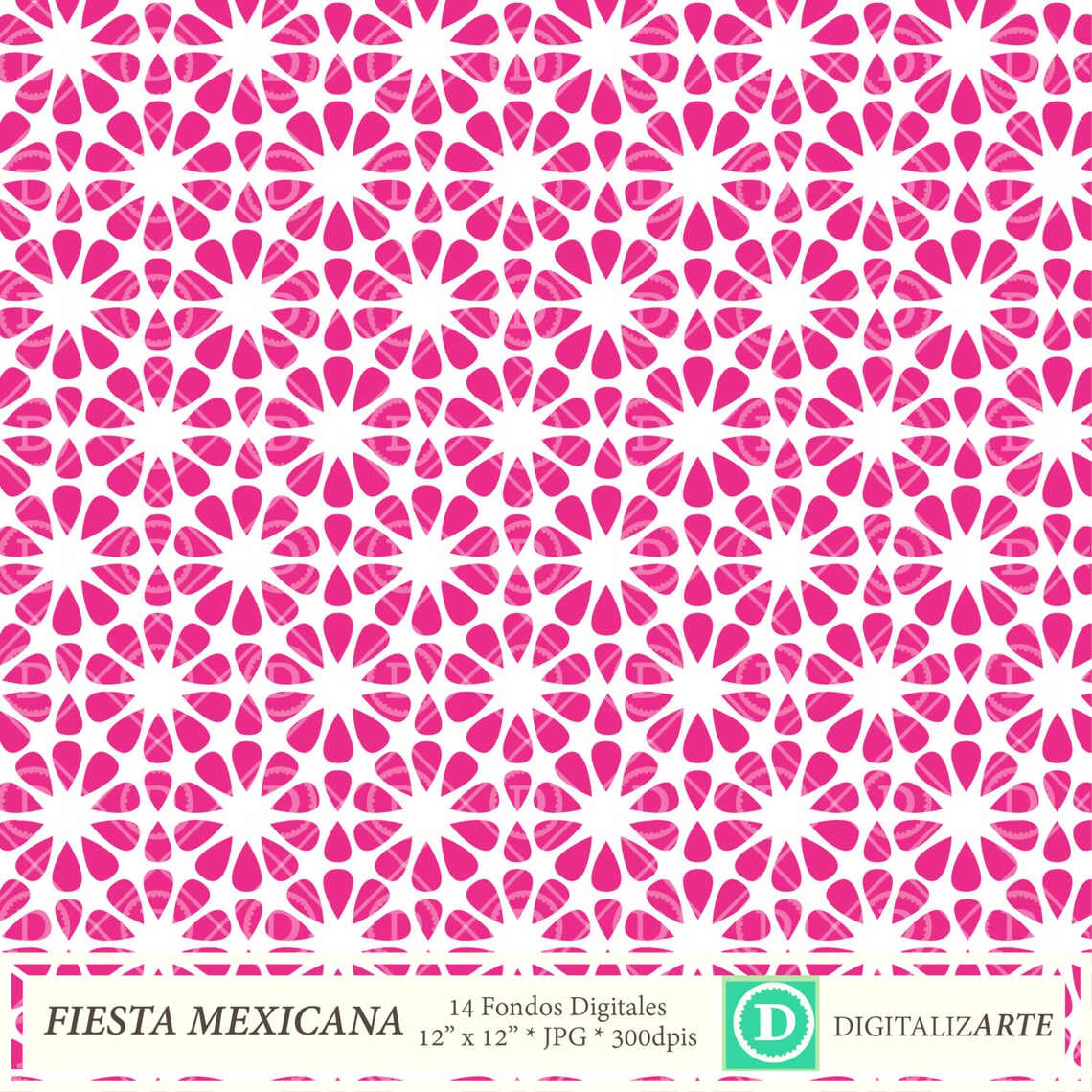 Mexican Fiesta Digital Backgrounds / Printable Papers Instant Download ...