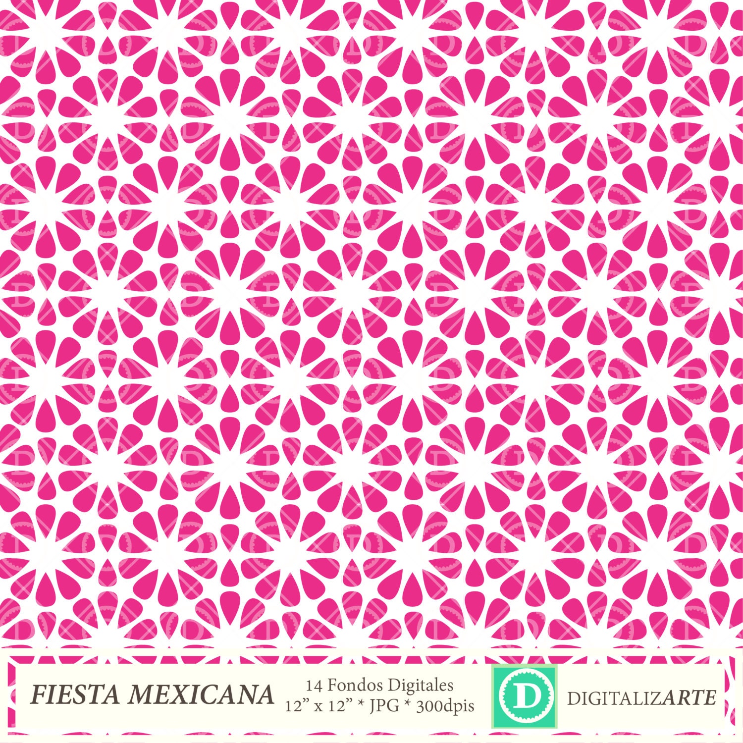 Mexican Fiesta Digital Backgrounds / Printable Papers Instant Download ...