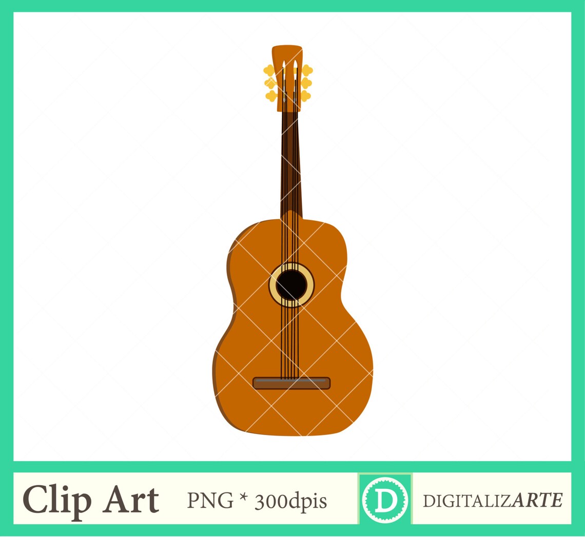 Acoustic Guitar Clip Art Music Clipart Digital Instant Download PNG 1 ...