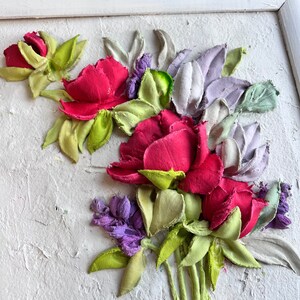 3d Rose Painting, 3D Flowers Made of Plaster, Original 3d Art, 3d ...