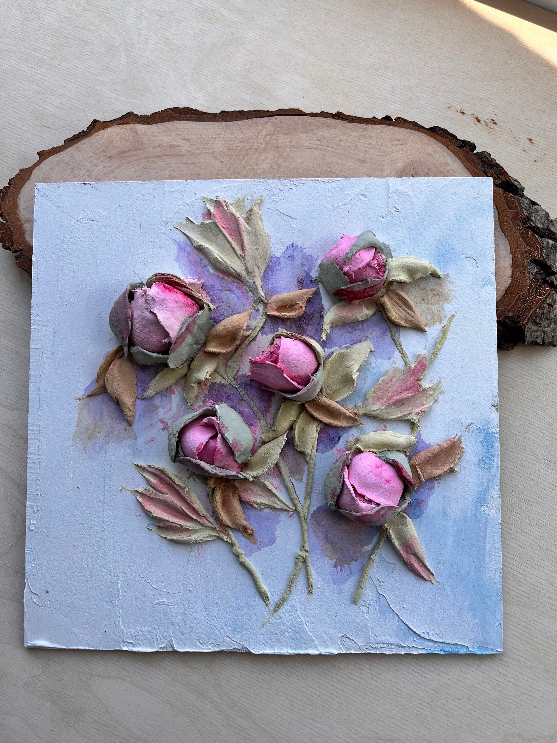 Peony Bud Sculpture Painting Vintage Painting 3d Painting Flowers ...