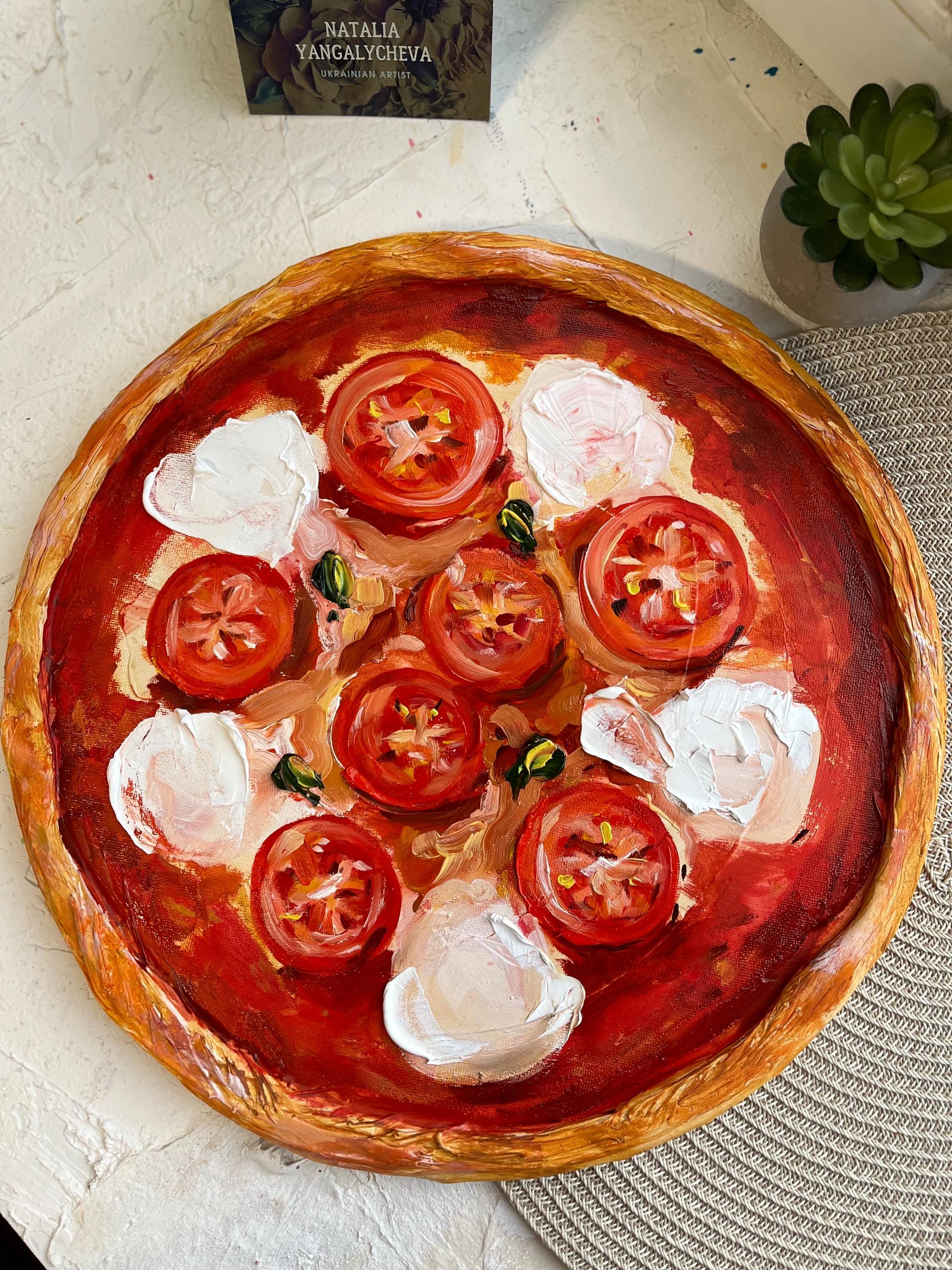 Pizza Original Painting Original Food Painting Original Impasto Art 3d ...