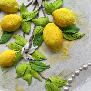 Lemon Sculpture Painting 3d Painting Fruits 3d Kitchen Painting Yellow ...