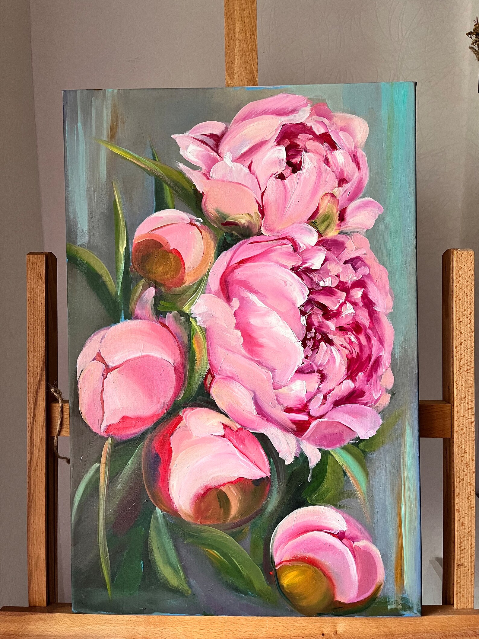Peony Flowers Painting Original Realistic Flowers Painting - Etsy