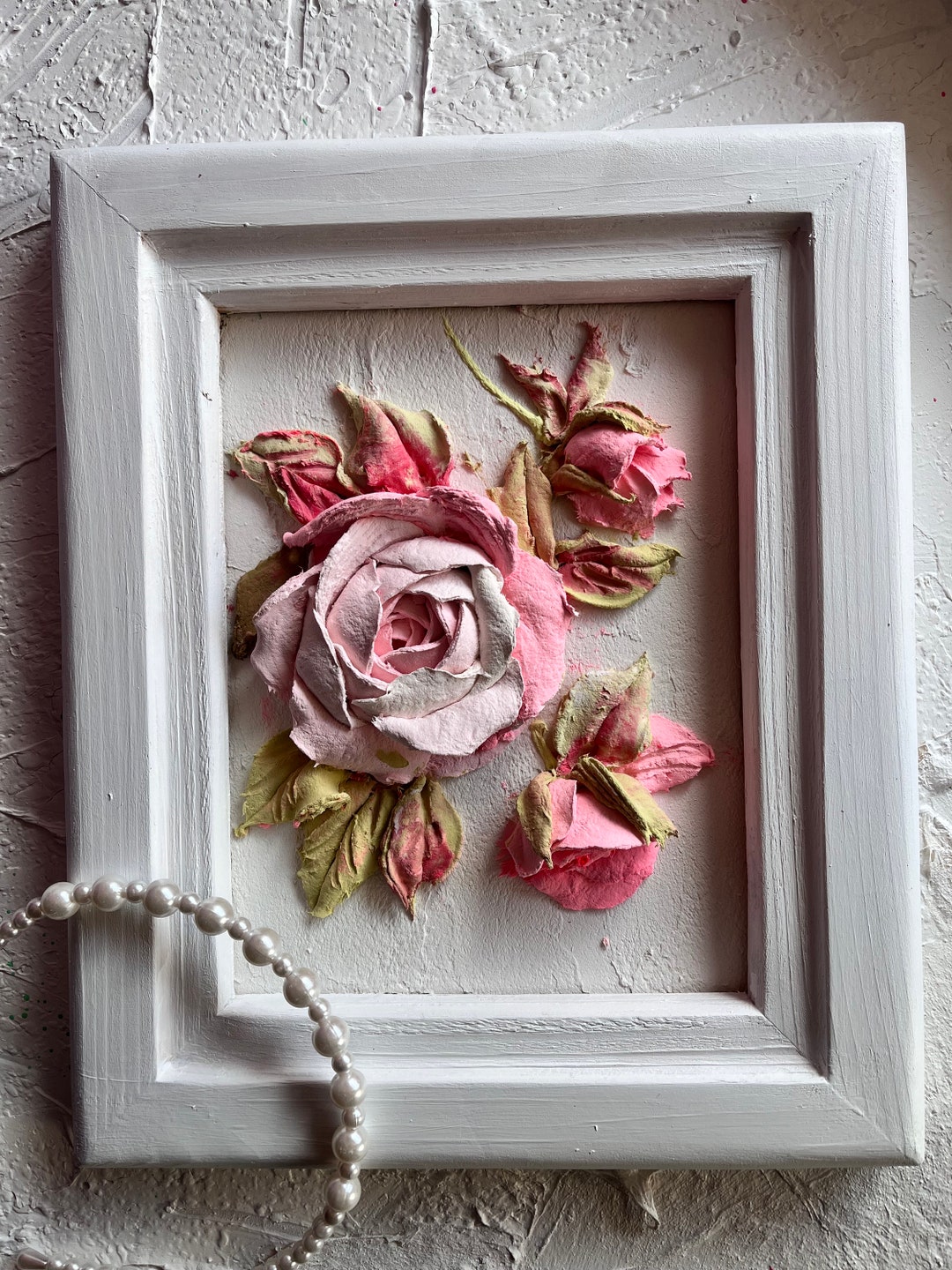 Roses Sculpture Painting 3d Painting 3d Flowers Painting Floral Plaster ...