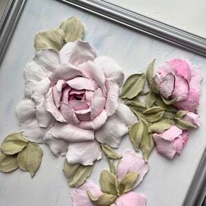 Flower Sculpture Painting Roses 3D Painting Floral Painting 3D Wall Art ...