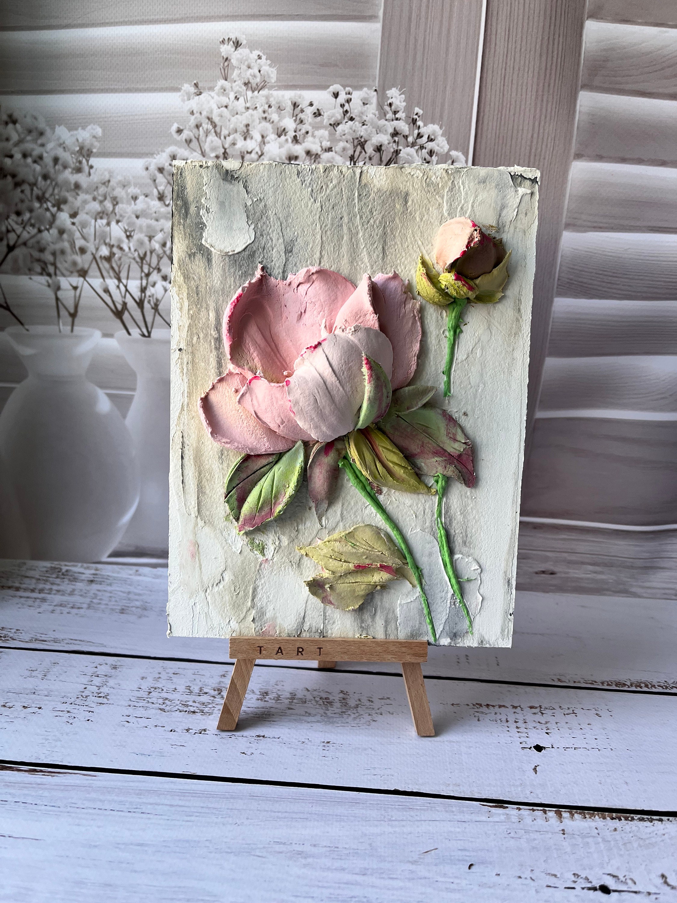 Flower Sculpture Painting Roses 3D Painting Floral Painting 3D - Etsy