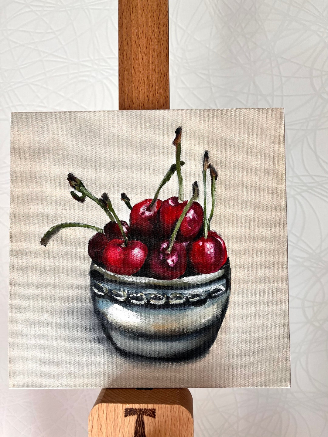 Cherry Oil Painting Original Still Life Small Painting Cherries ...