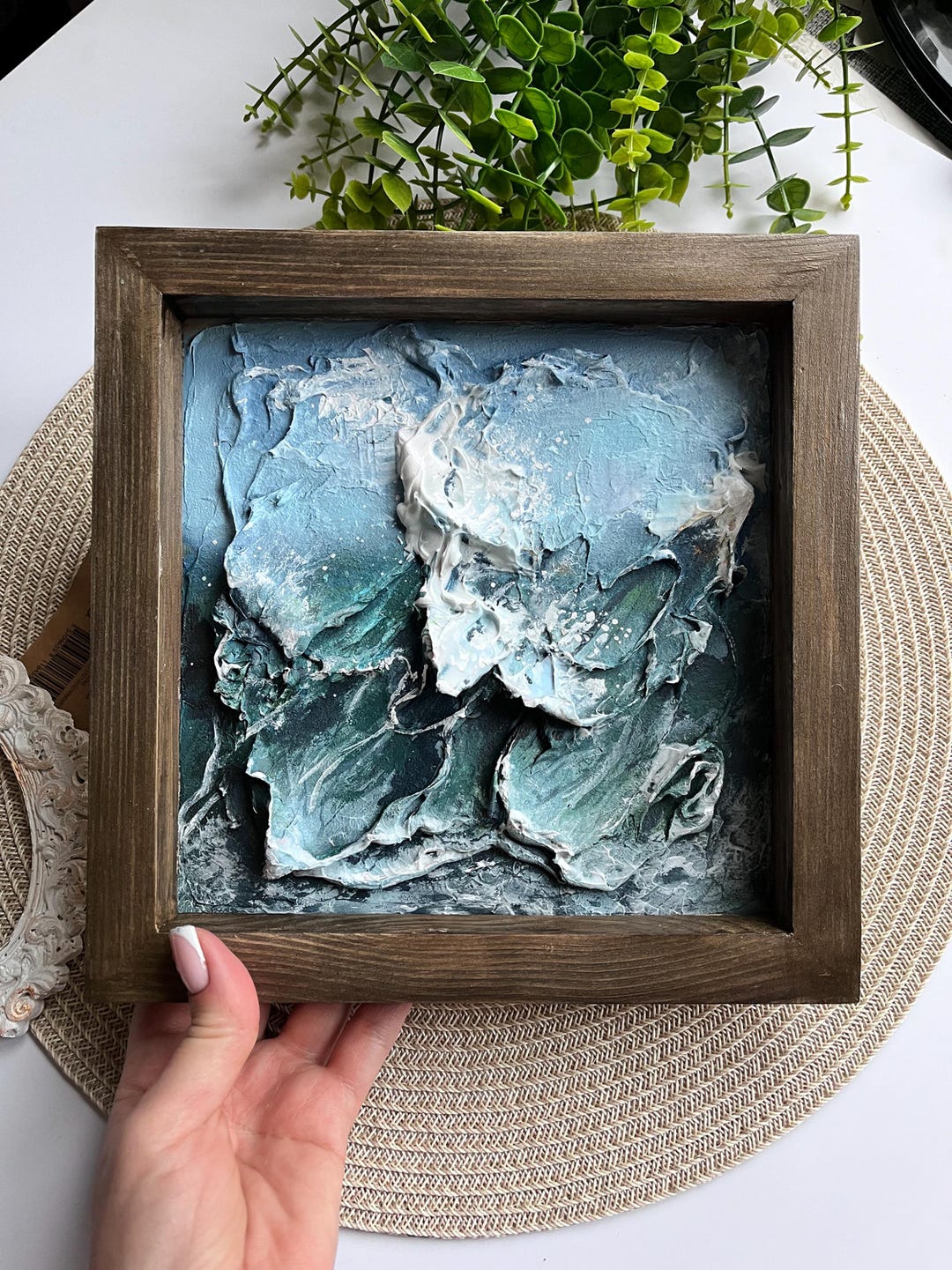 Textured Painting “ocean Wave” 3d Art Sculptural Painting 3D Painting ...