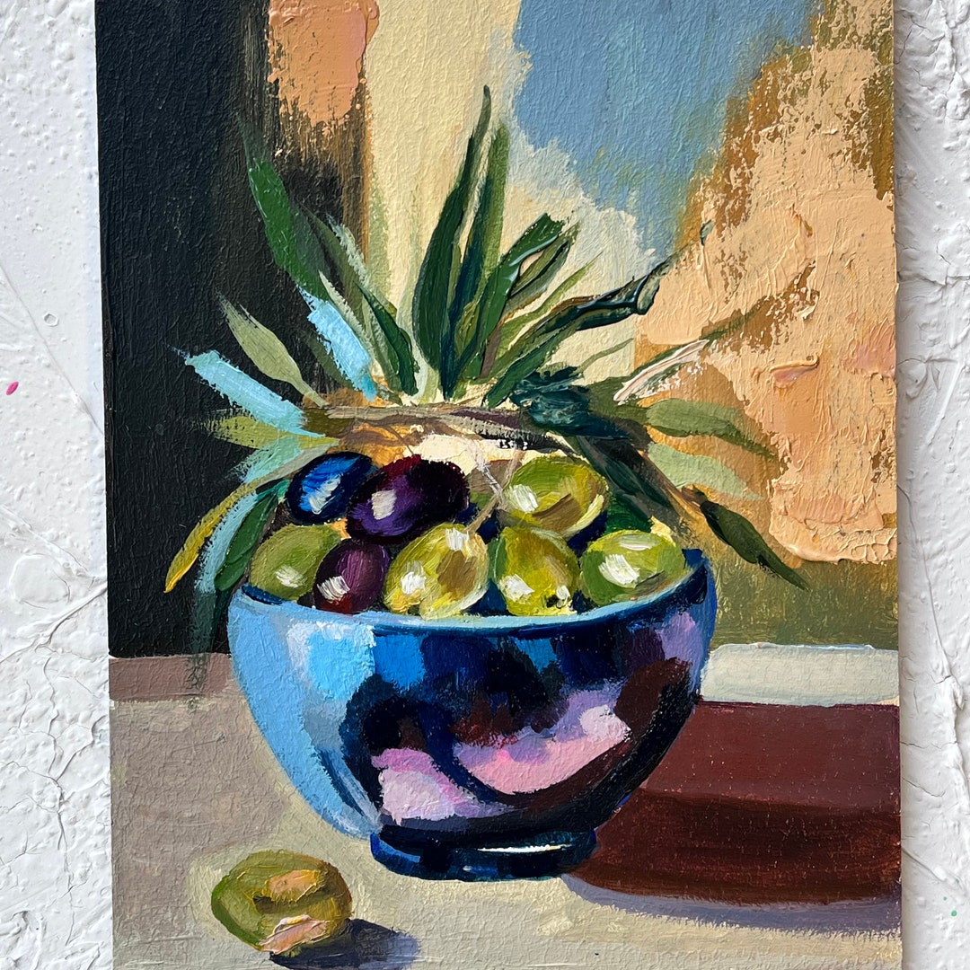 Olive Painting Original Oil Painting Abstract Olives Art - Etsy