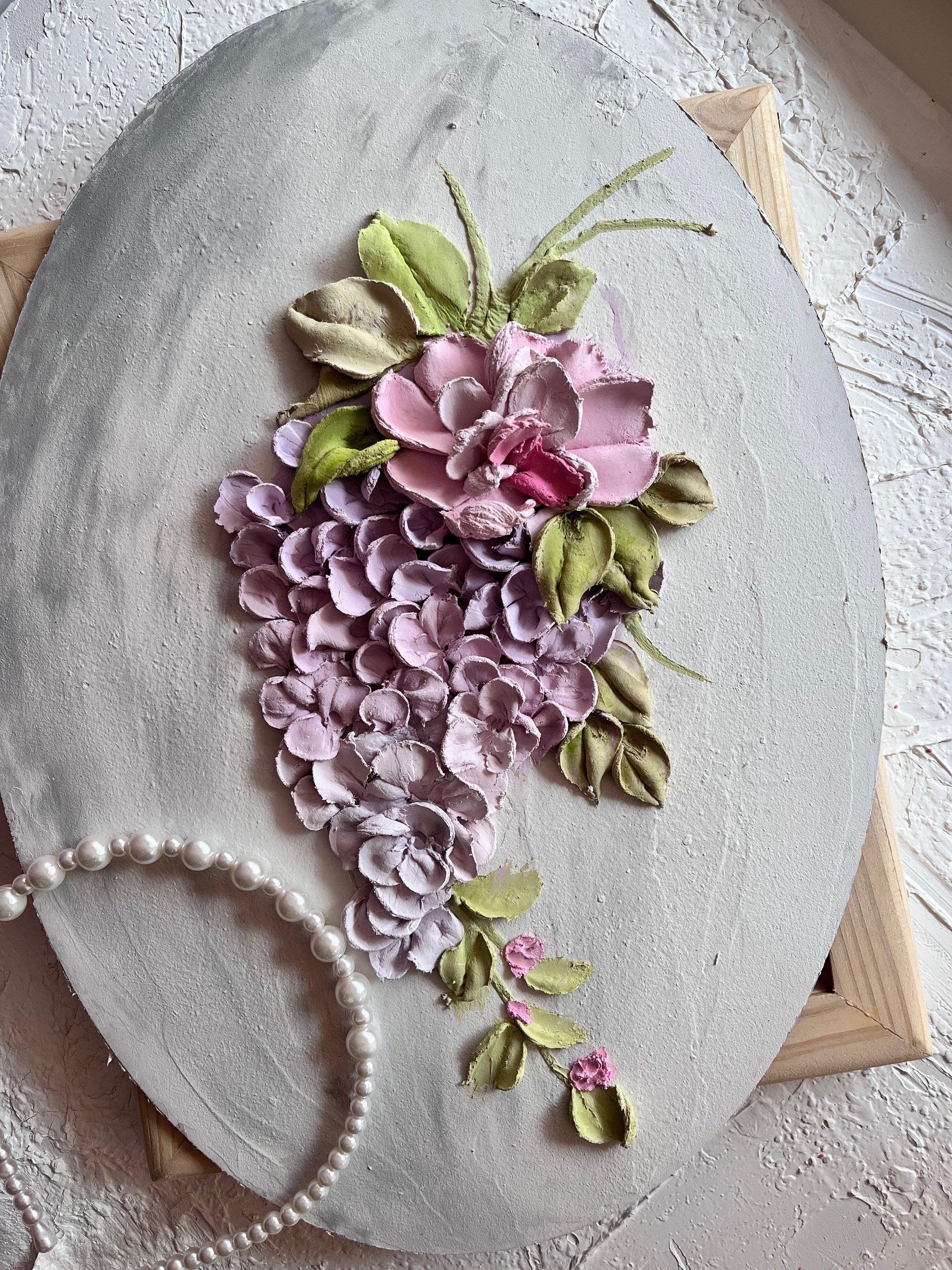 Bouquet of Flowers Plaster Sculpture Painting 3d Wall Art Flowers Bas ...