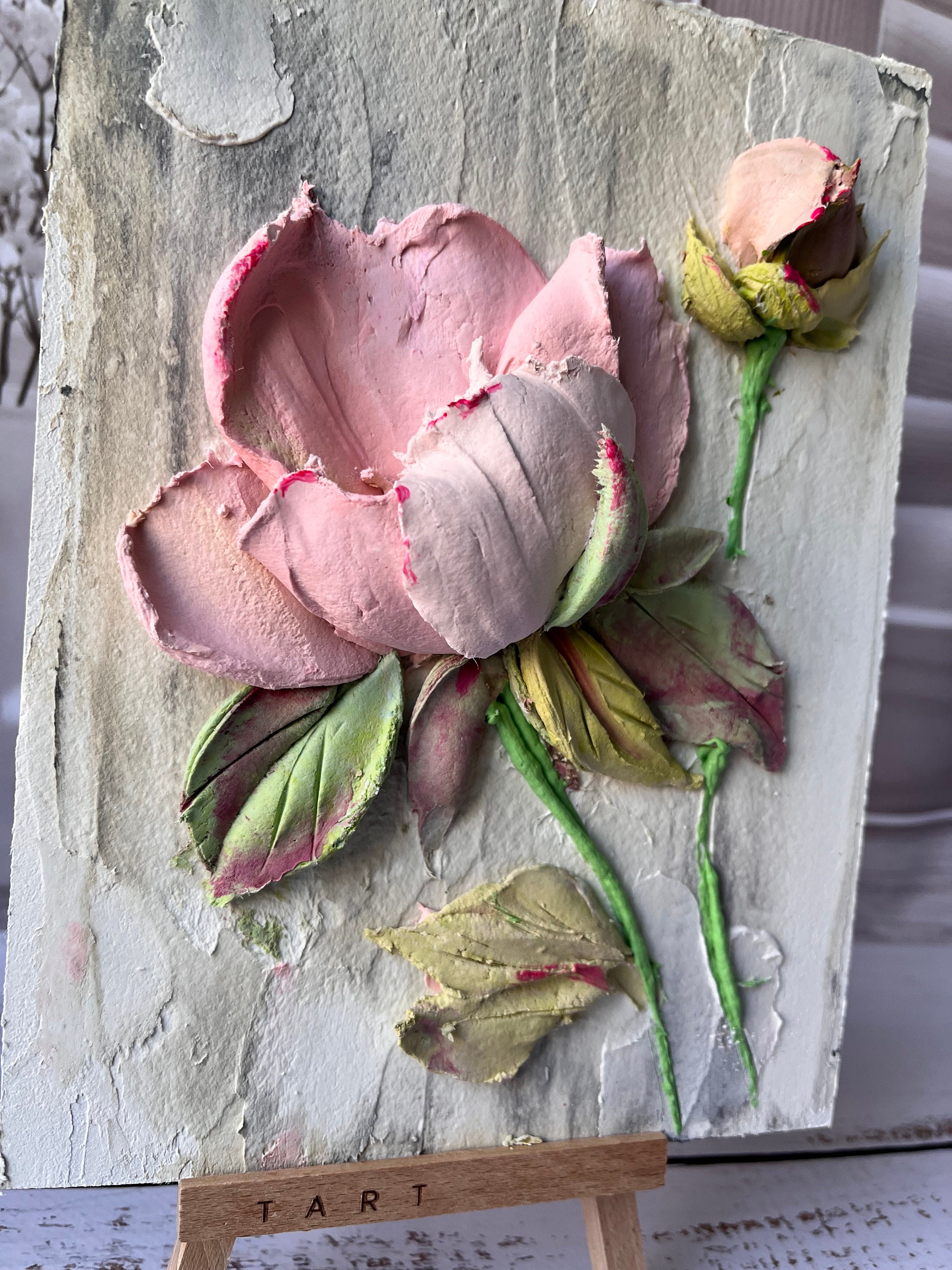 Flower Sculpture Painting Roses 3D Painting Floral Painting 3D - Etsy