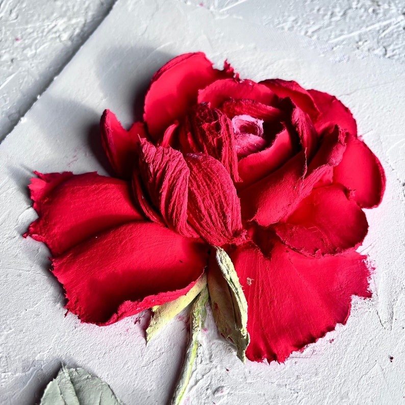 Sculpture Flower Painting 3D Painting 3D Wall Art Floral Painting ...