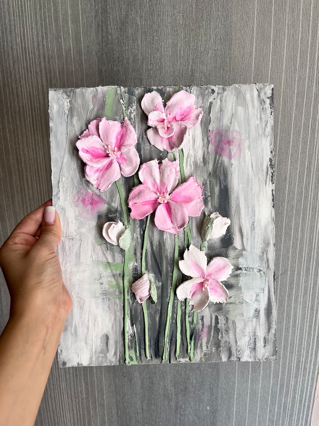 Flowers Sculpture Painting 3D Painting Textured Flower Painting ...