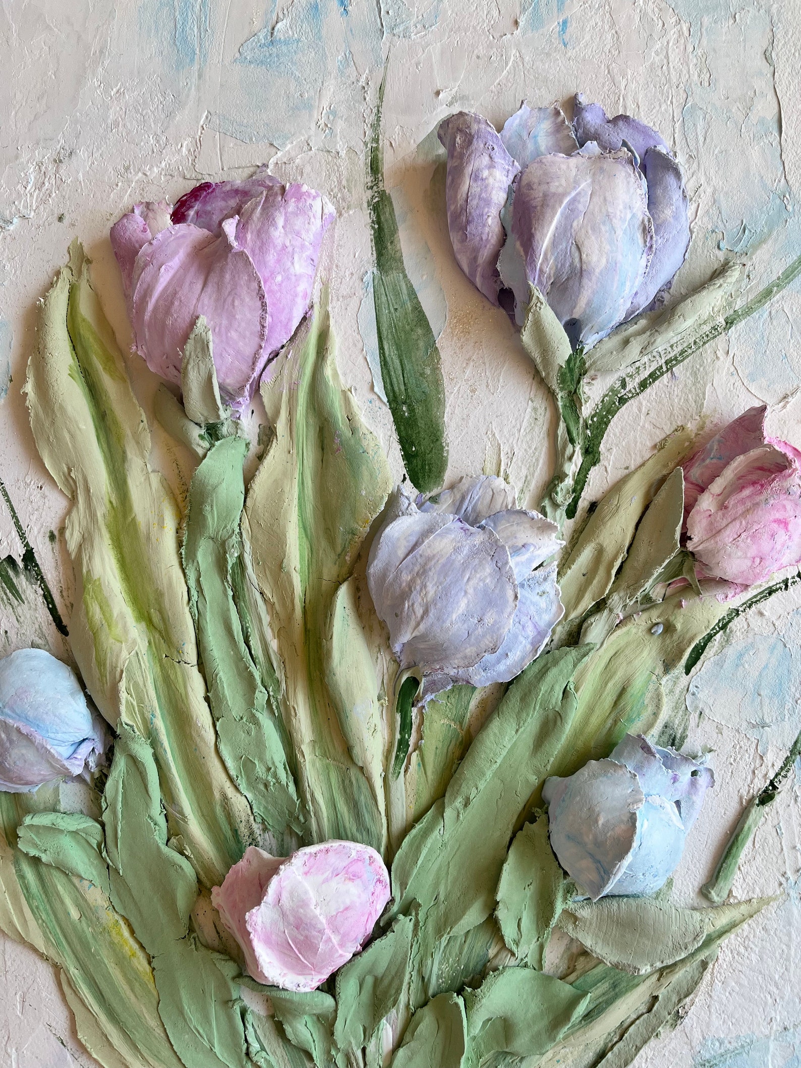 Tulip Sculpture Painting Plaster Pano Tulip 3D Pano Floral - Etsy