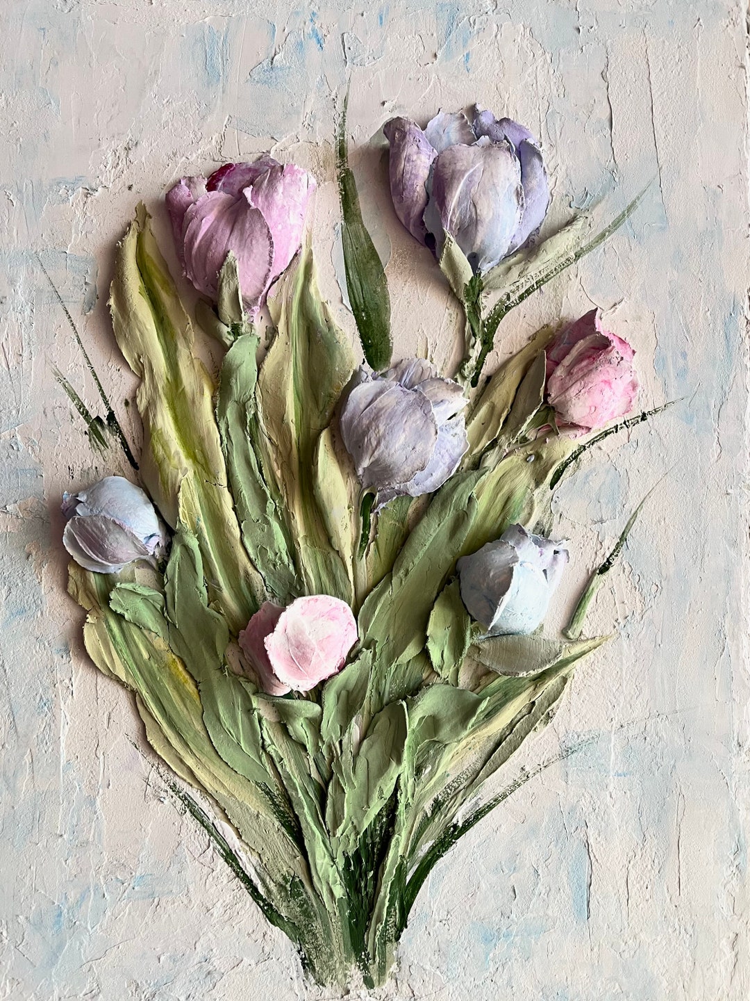 Tulip Sculpture Painting Plaster Pano Tulip 3D Pano Floral Painting 3D ...