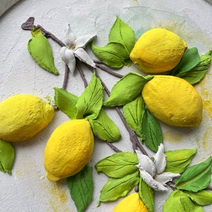 Lemon Sculpture Painting 3d Painting Fruits 3d Kitchen Painting Yellow ...