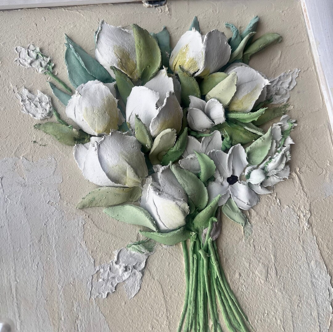 Tulip Sculpture Painting 3d Flower Plaster Painting Original Impasto ...